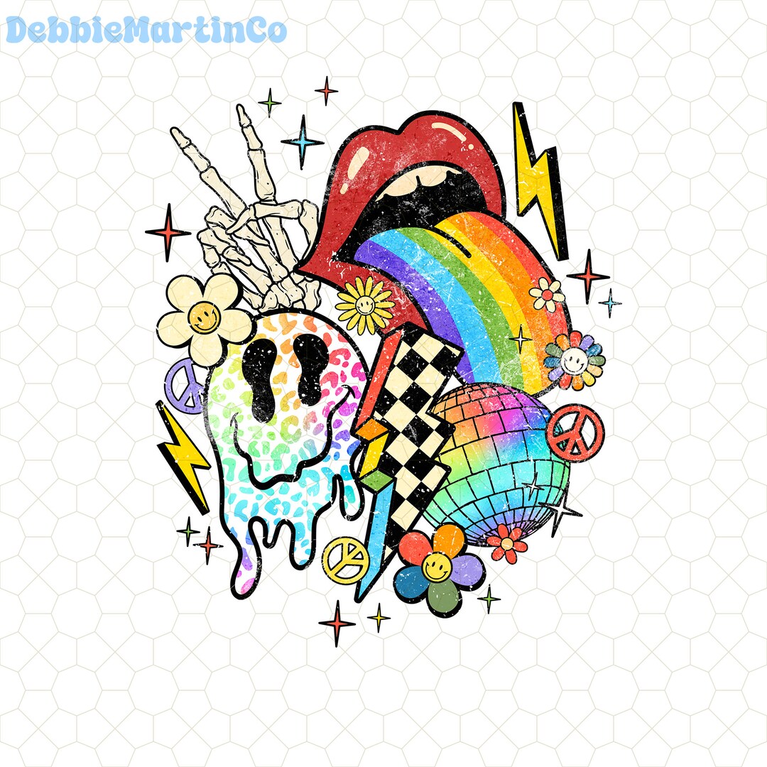 Retro Groovy Smile Face Lgbtq Png, Rainbow LGBTQ Pride Flag, Gay ...