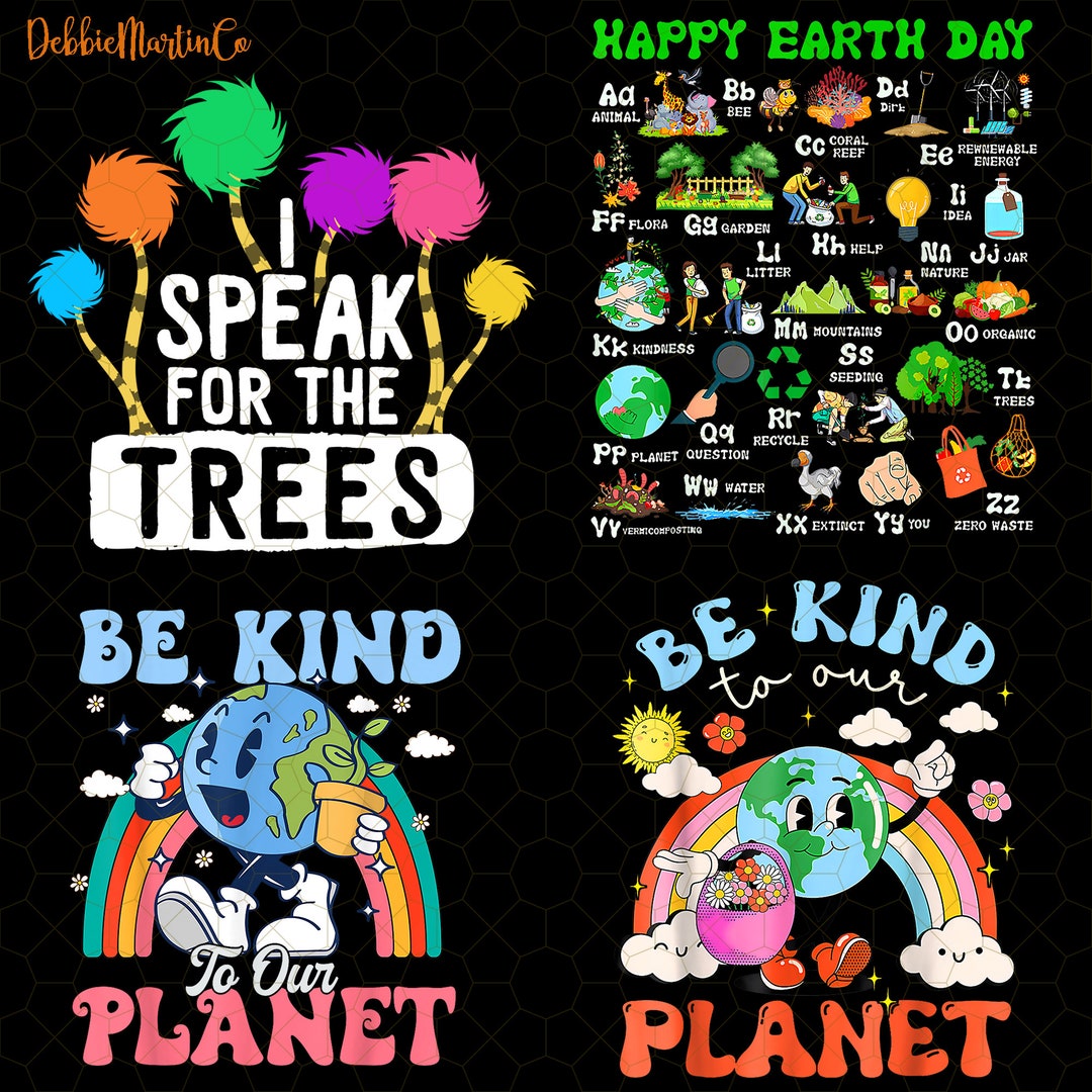 Bundle Be Kind to Our Planet Earth Day Png, Cute Earth Rainbow, I Speak ...