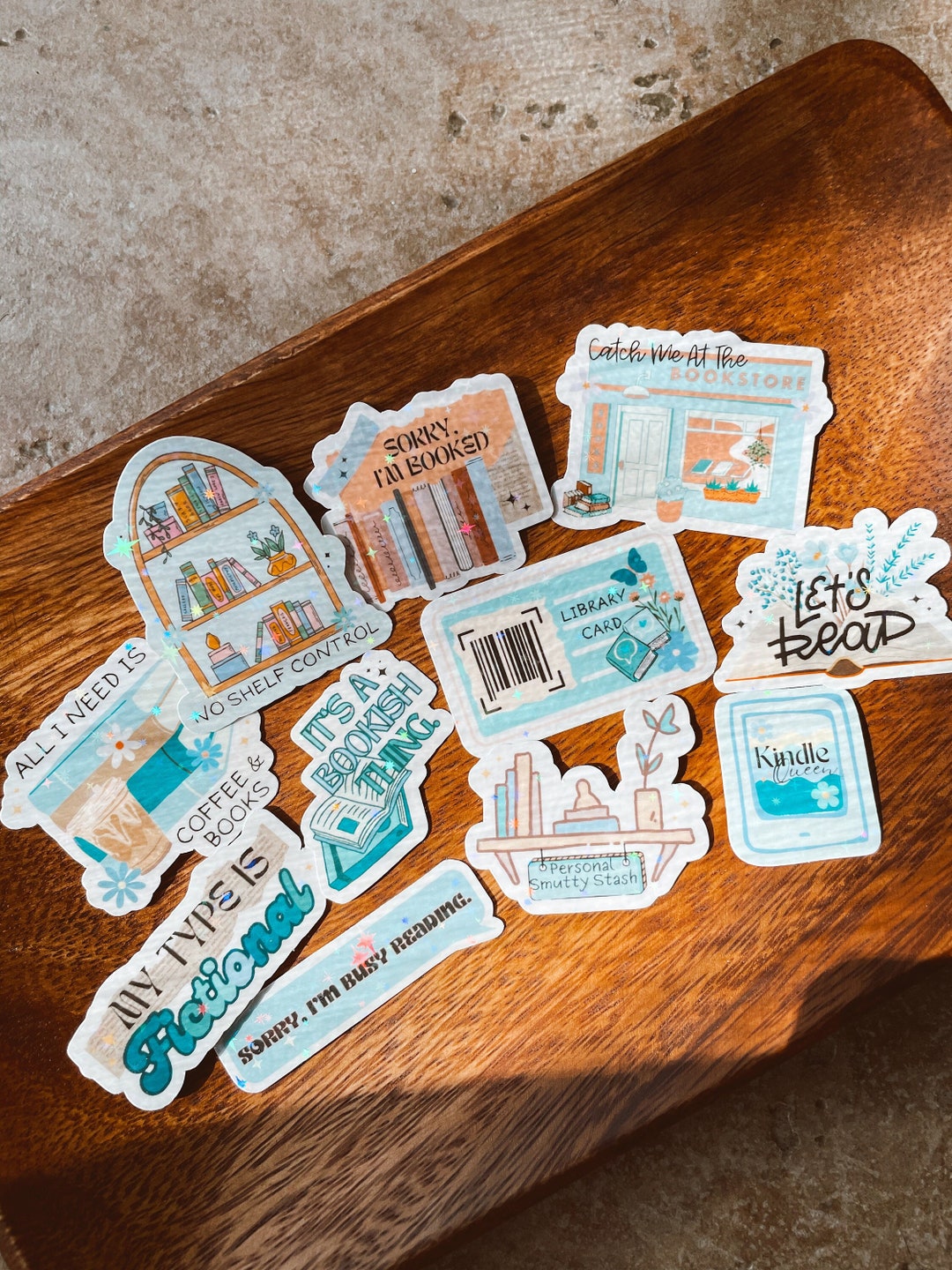Blue Bookish Holographic Sticker Bundle Bookish Kindle Stickers Book ...