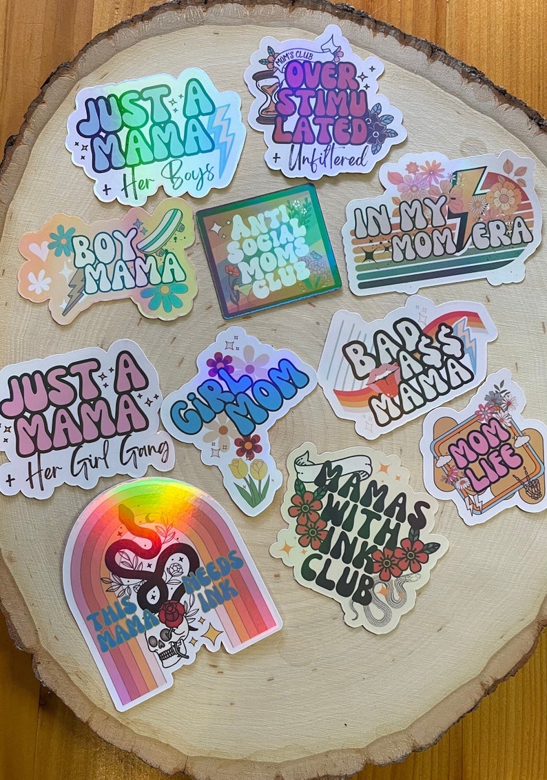 Holographic Mama Vinyl Sticker Bundle Decal Sticker Set Boy Mom Gift ...