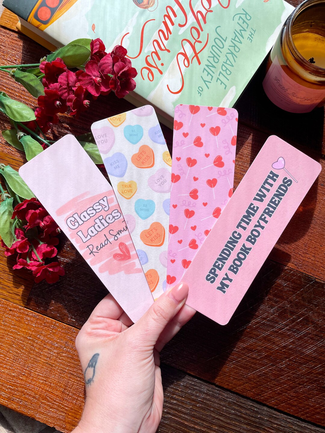 Lover Bookmark Collection Pink Bookmark Handmade Bookmarks Laminated ...