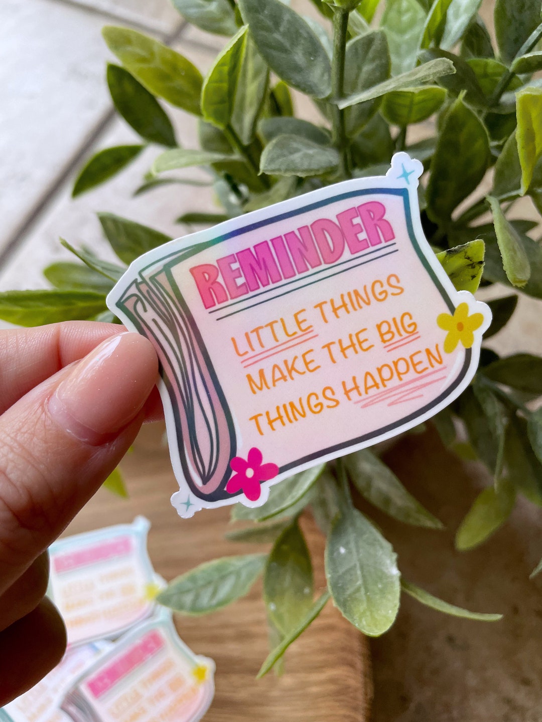 Newspaper Reminder Holographic Sticker Boho Vinyl Sticker Kindle ...