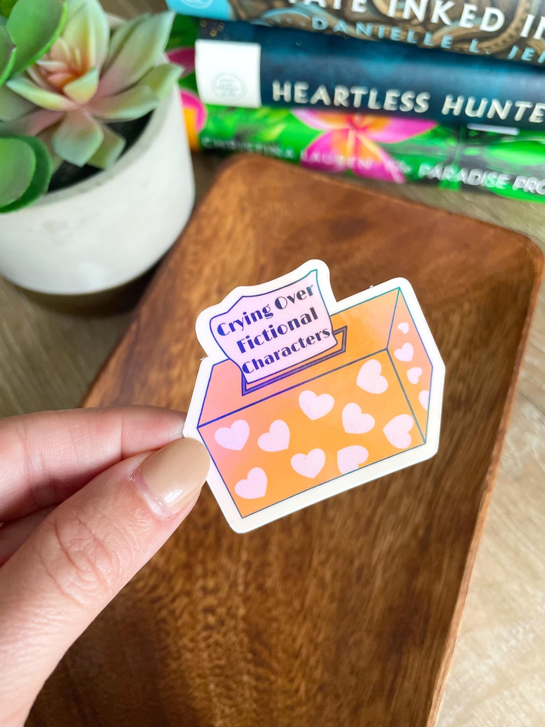 Crying Over Fictional Characters Holographic Sticker Bookish Gifts ...