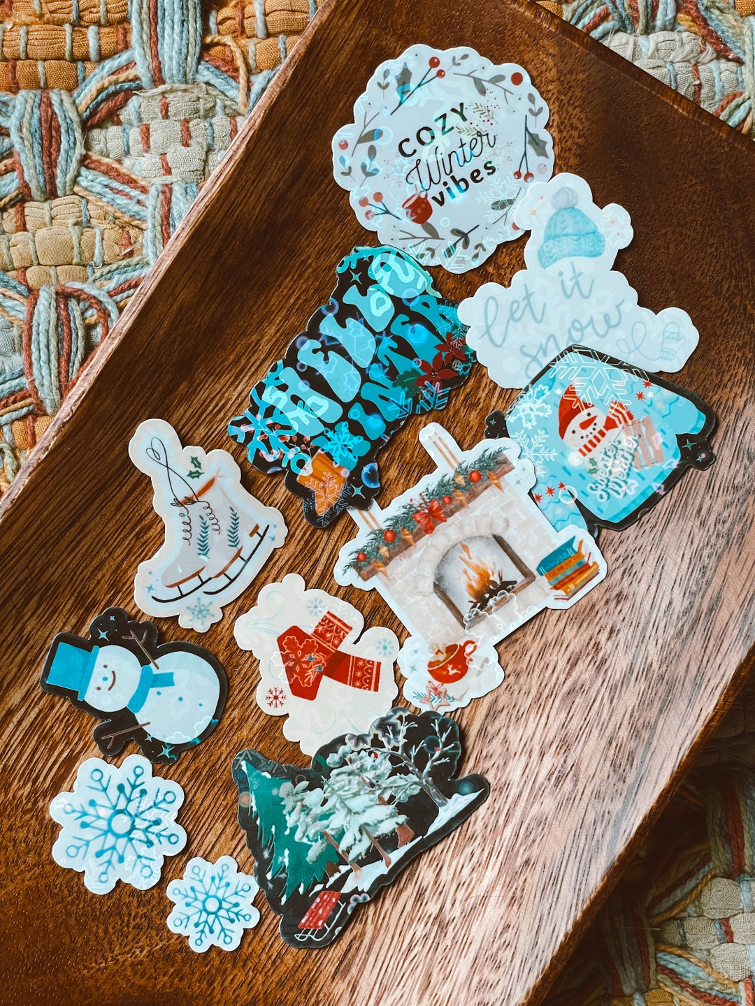 Winter Holographic Sticker Bundle Winter Season Stickers Snowflake ...