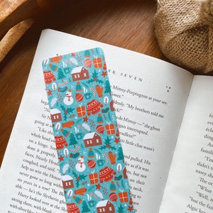 Christmas Bookmark Handmade Laminated Bookmark Cardstock Bookmark ...