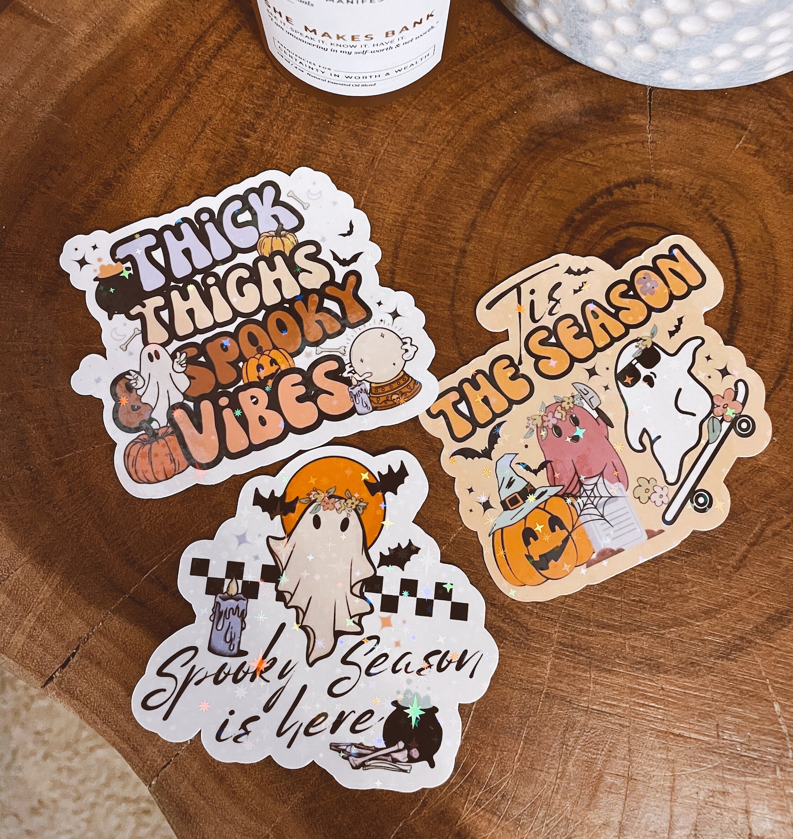 Spooky Halloween Sticker Bundle Holographic Cute Halloween - Etsy