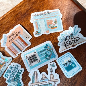 Blue Bookish Holographic Sticker Bundle Bookish Kindle Stickers Book ...