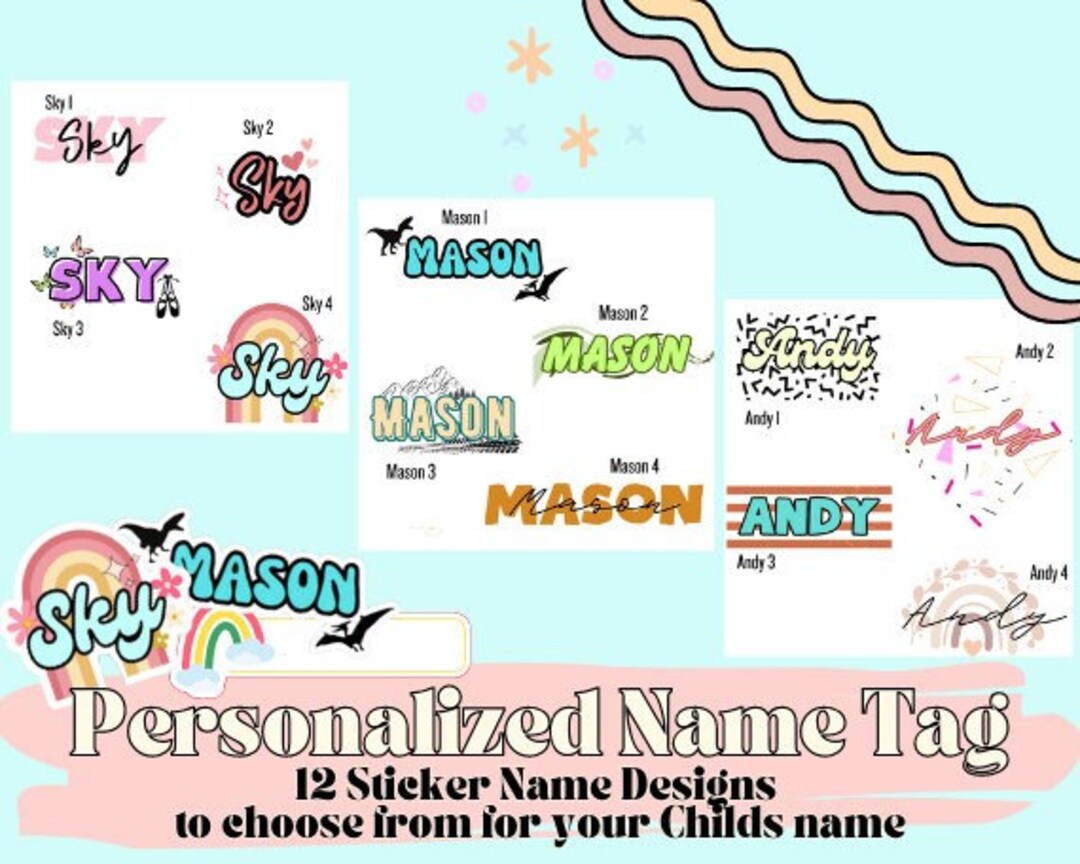 Personalized Name Stickers Name Labels School Supplies Name Tags Fun ...