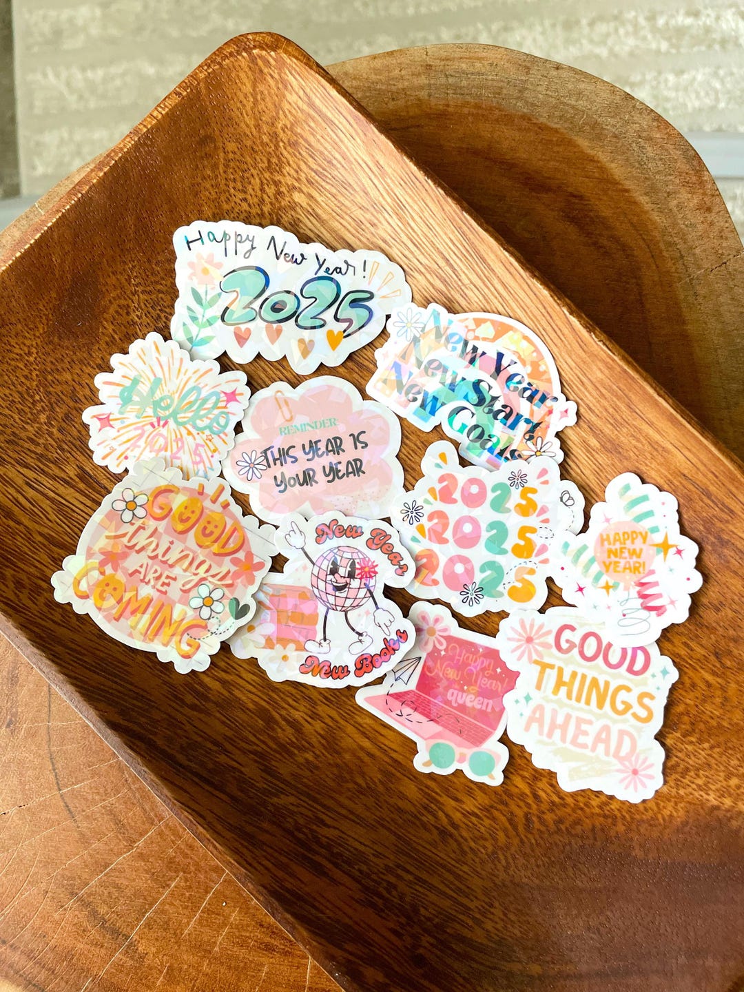 New Year 2025 Holographic Sticker Bundle New Years Stickers 2025 ...