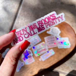 Pink Bookish Holographic Sticker Bundle Bookish Kindle Stickers Book ...