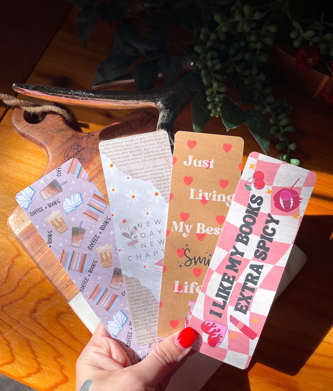 Bookish Bookmarks Colorful Retro Bookmark Handmade Bookmarks Laminated ...