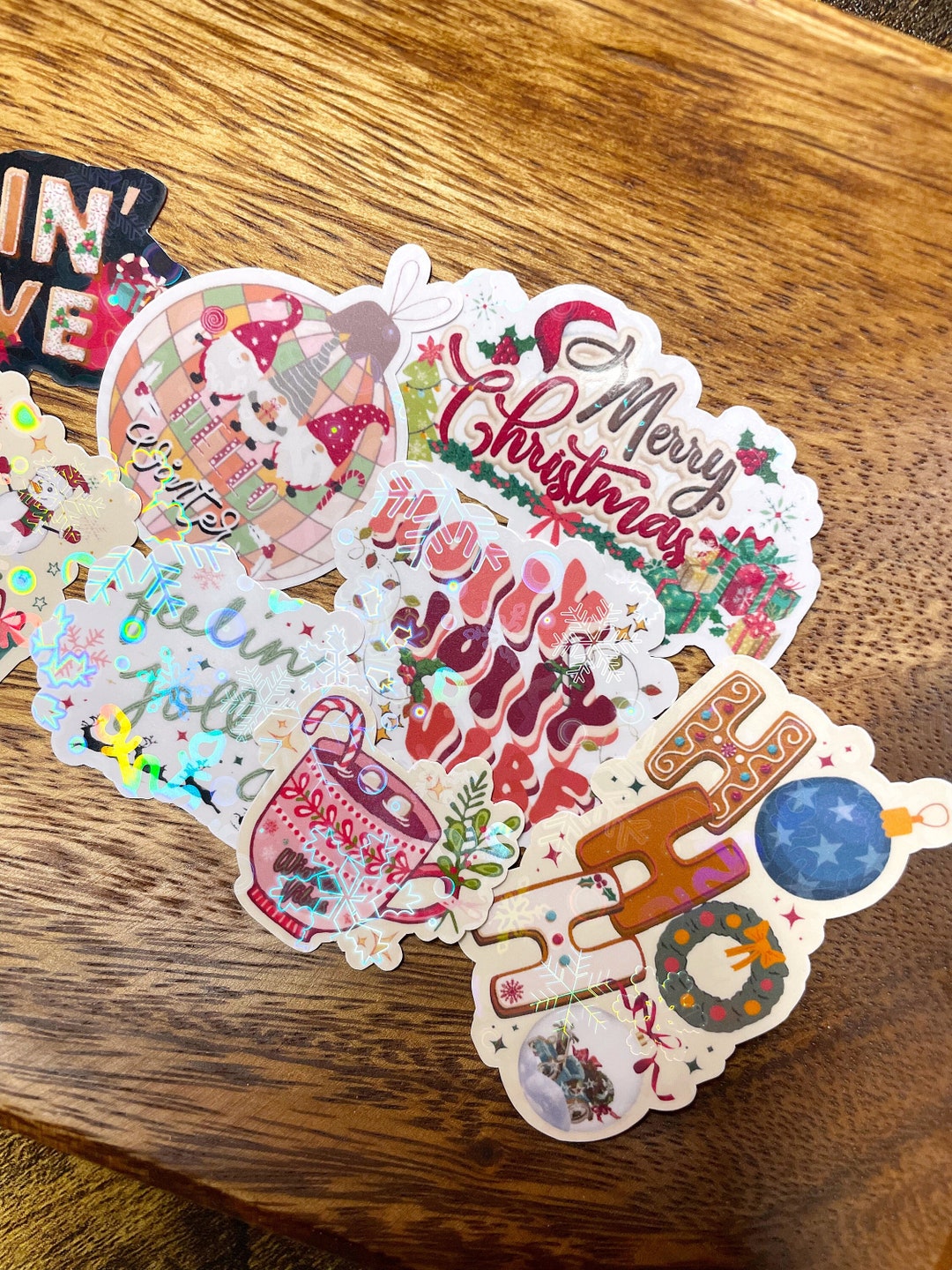Modern Christmas Sticker Bundle Holographic Christmas Sticker Pack Xmas ...