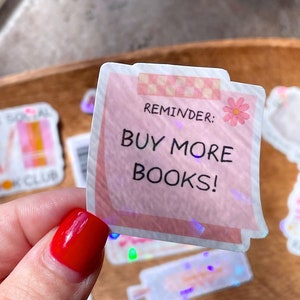 Pink Bookish Holographic Sticker Bundle Bookish Kindle Stickers Book ...