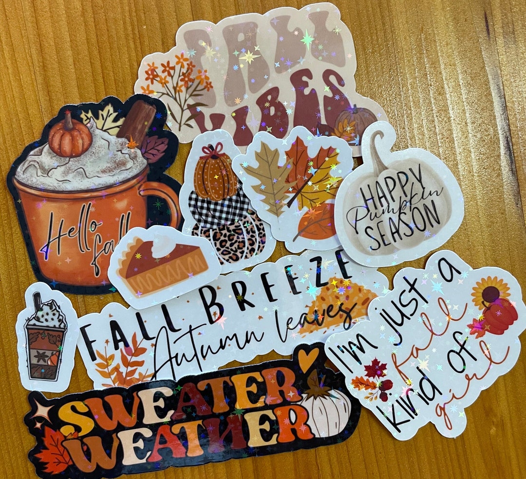 Fall Sticker Bundle Fall is Here Fall Sticker Pack Holographic Autumn ...