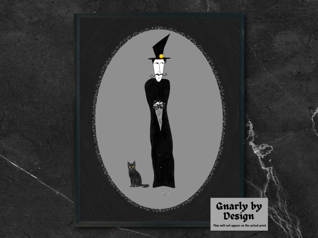 Cartoon Gothic Portrait, Wall Art Print, Goth Gift - Etsy
