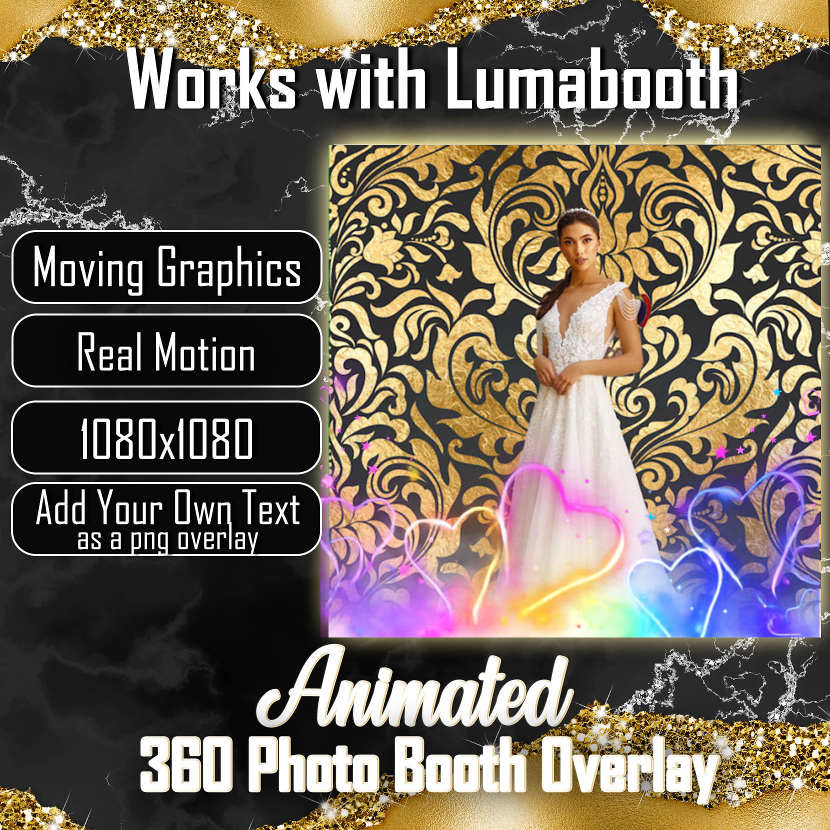 360 Animated Overlay, Luma Booth Overlay, Lumabooth Overlay, 360 Photobooth Overlay, 360 ...