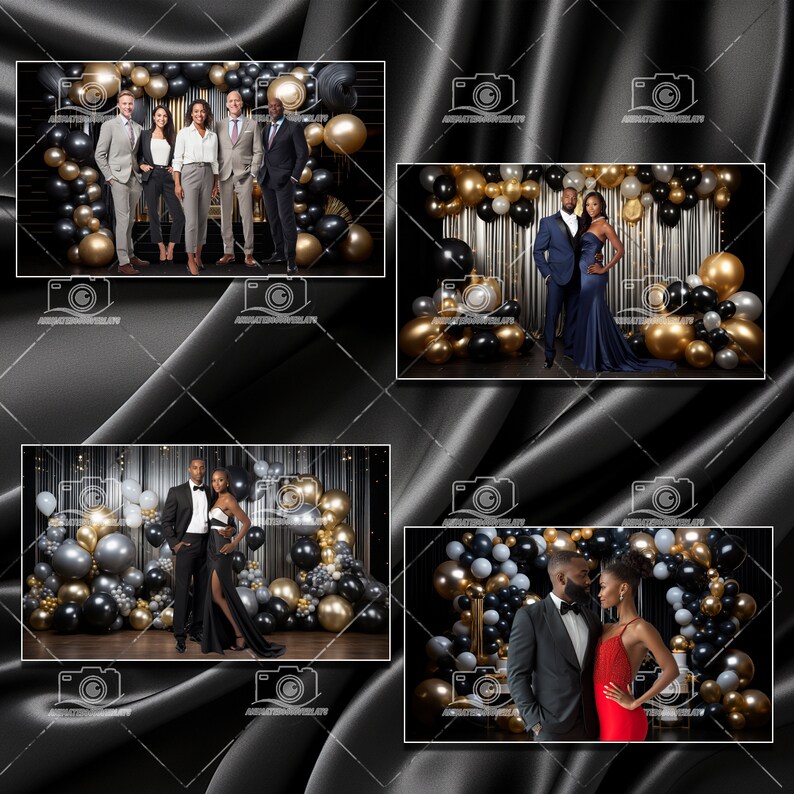 Gold Black Silver Digital Backdrop, High-res Event Photography ...
