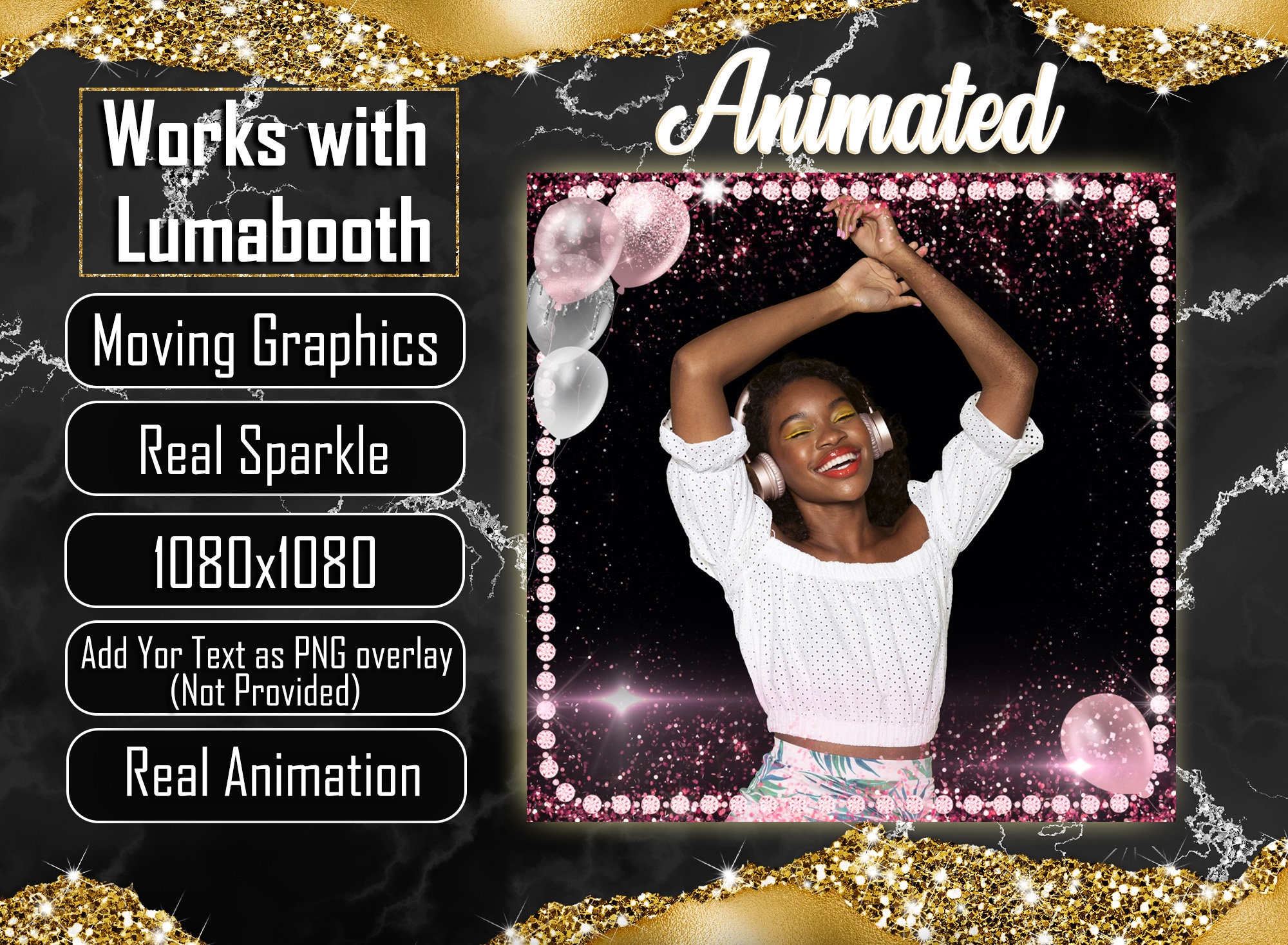 360 Animated Overlay, Luma Booth Overlay, Lumabooth Overlay, 360 ...