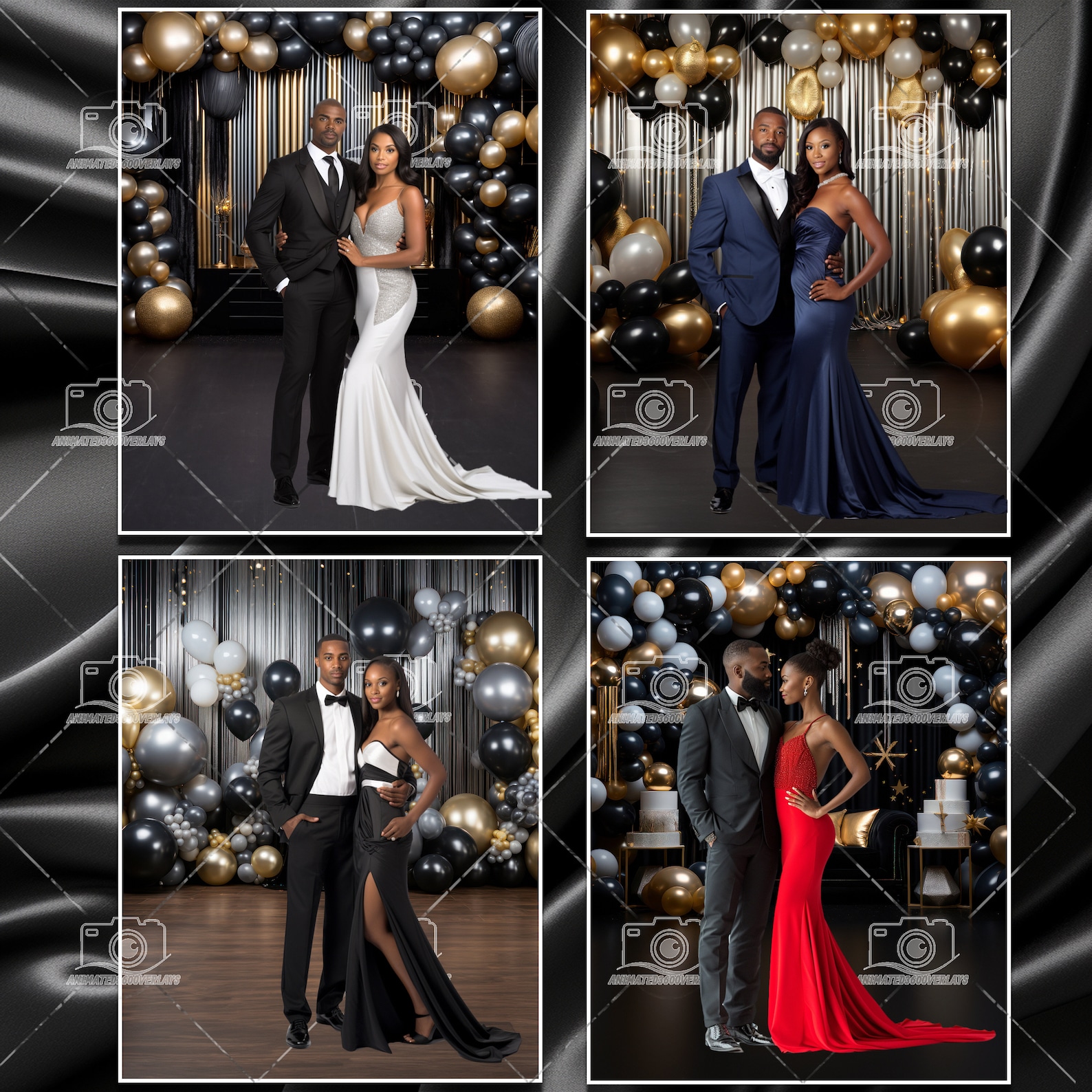 Gold Black Silver Digital Backdrop, High-res Event Photography ...