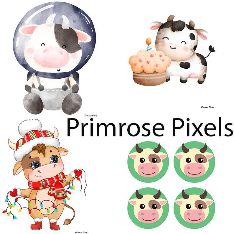 25 Digital Images of Different Cows Designs, Cutesy and More Realistic ...