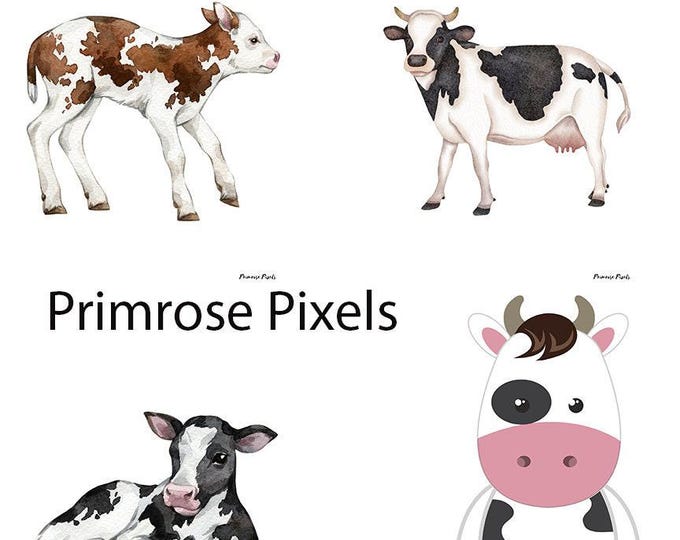 25 Digital Images of Different Cows Designs, Cutesy and More Realistic ...