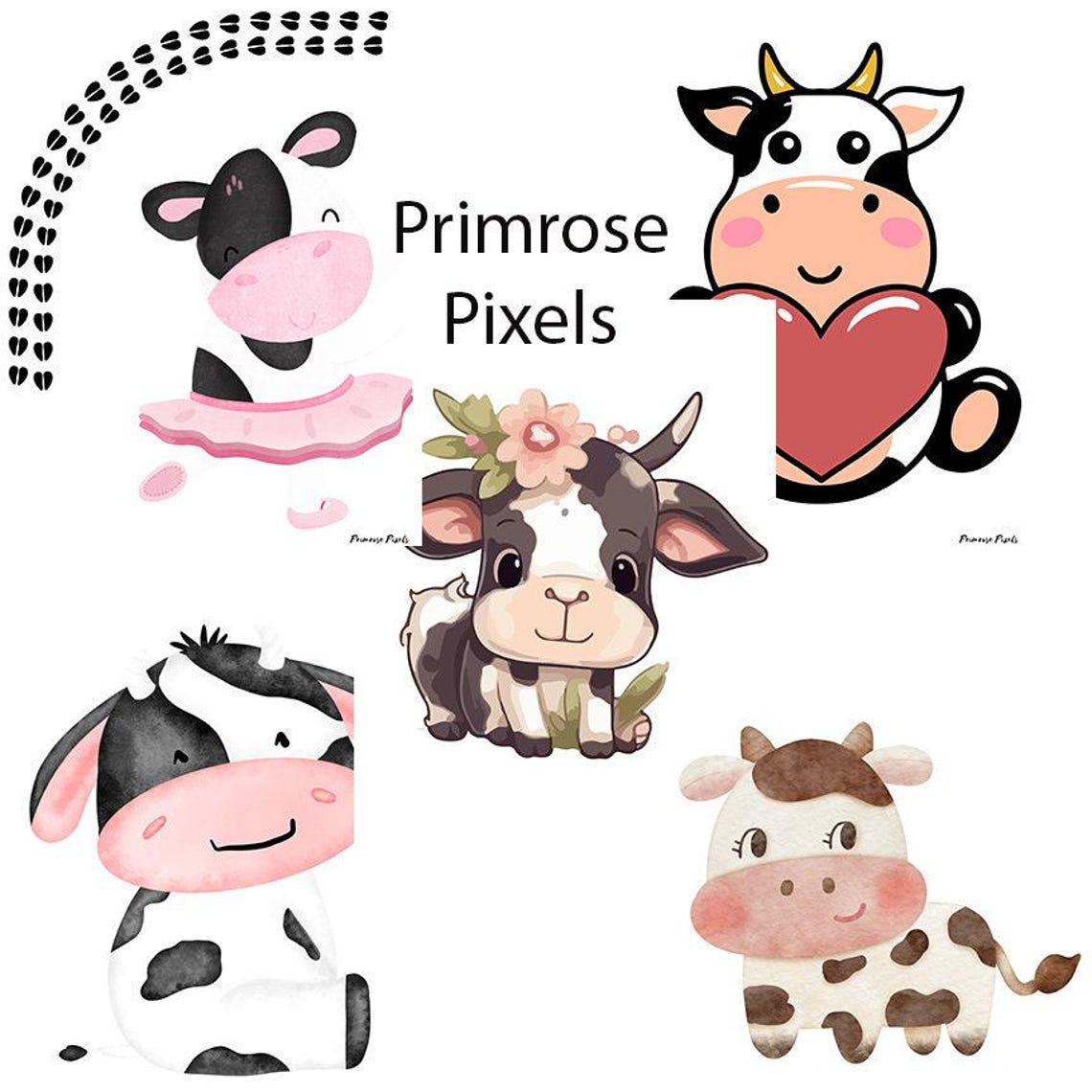 25 Digital Images of Different Cows Designs, Cutesy and More Realistic ...