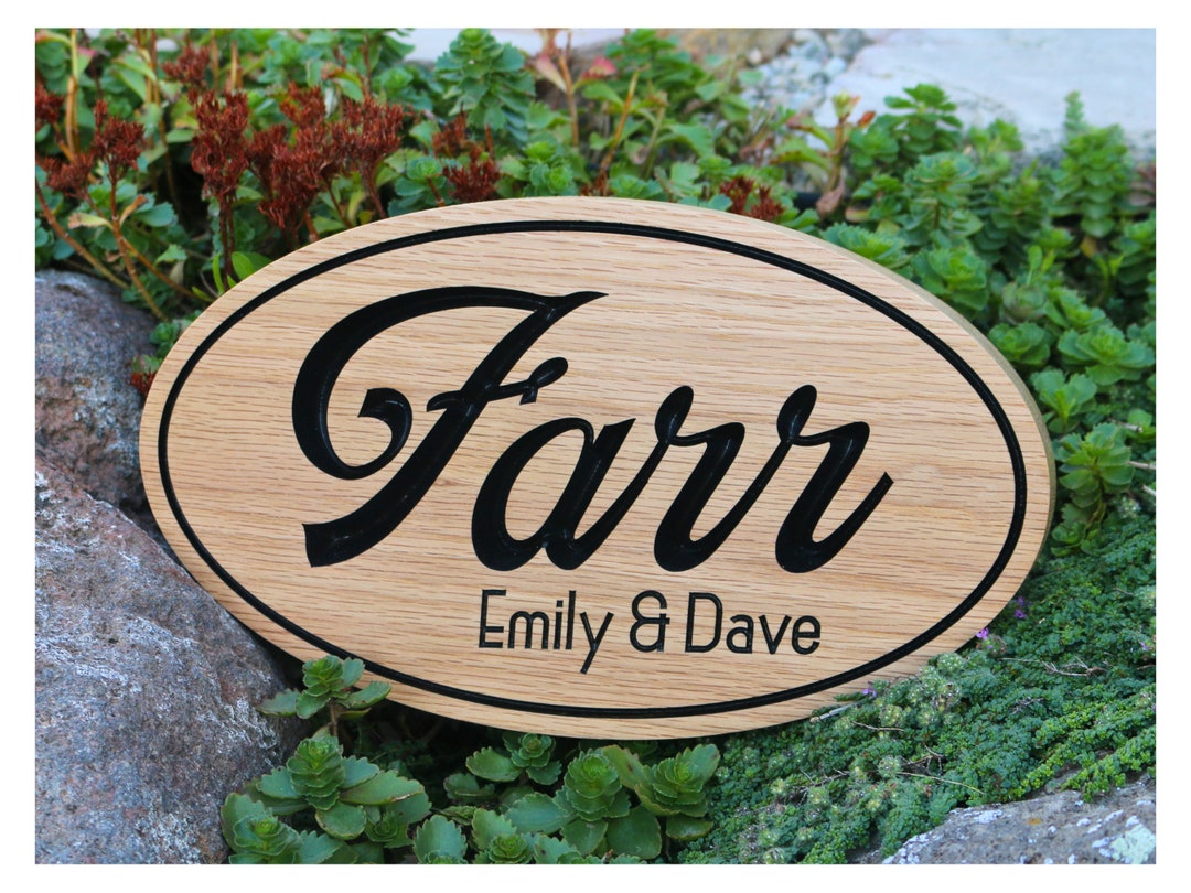 Custom Oval Wood Sign, Family Name Sign, CNC Champ - Etsy