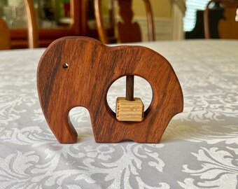 Wood Bird Rattle, Natural Baby Toy, Handmade Wooden Newborn Animal ...