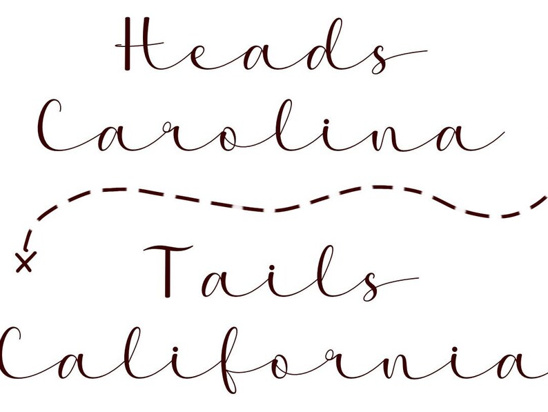 Heads Carolina Tails California - Etsy