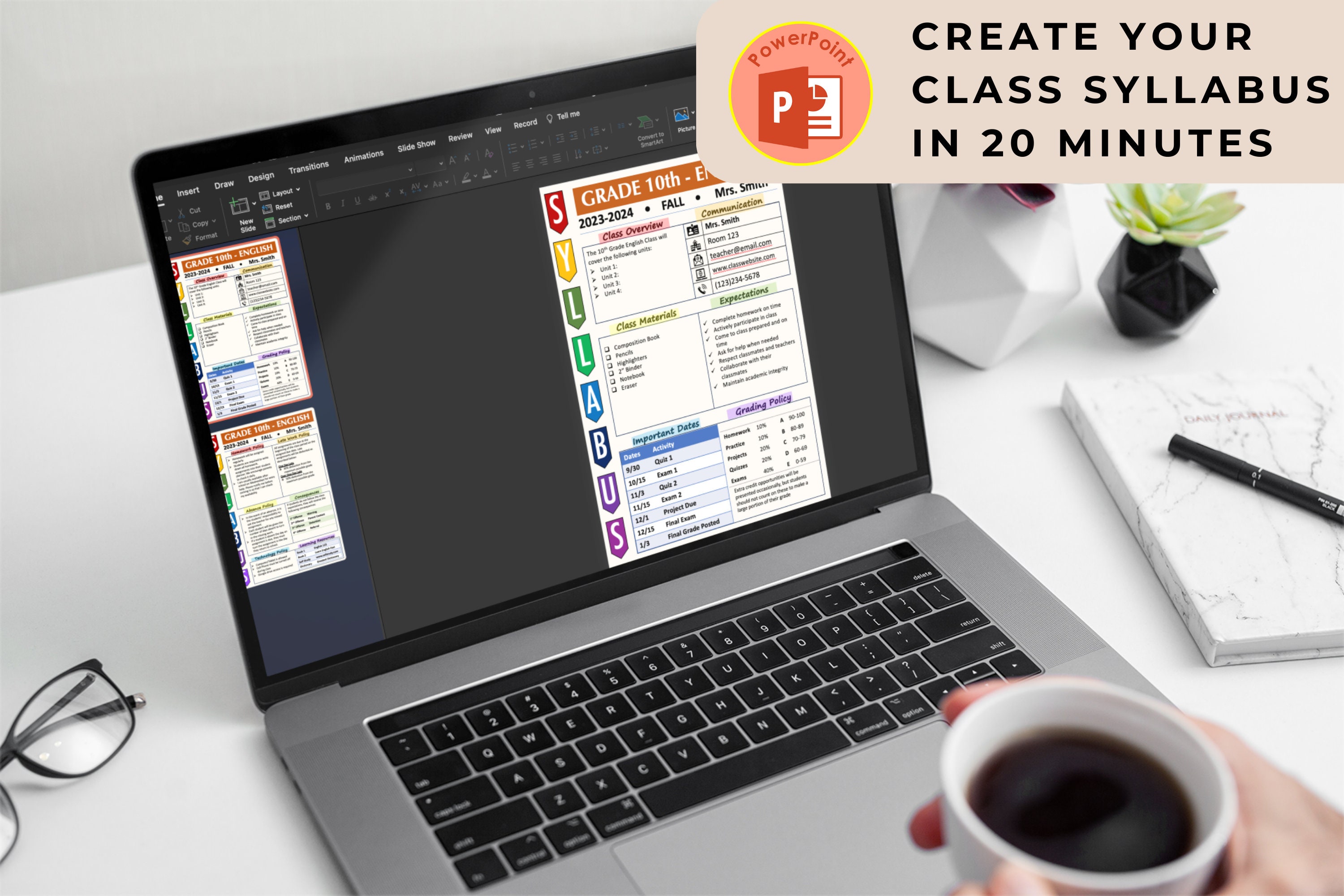 Editable and Customizable Class Syllabus Template, Back to School ...