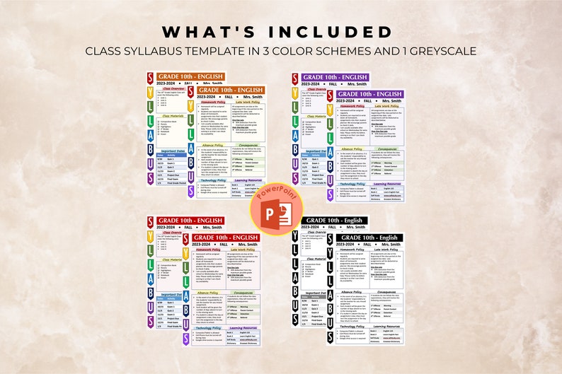 Editable and Customizable Class Syllabus Template, Back to School ...
