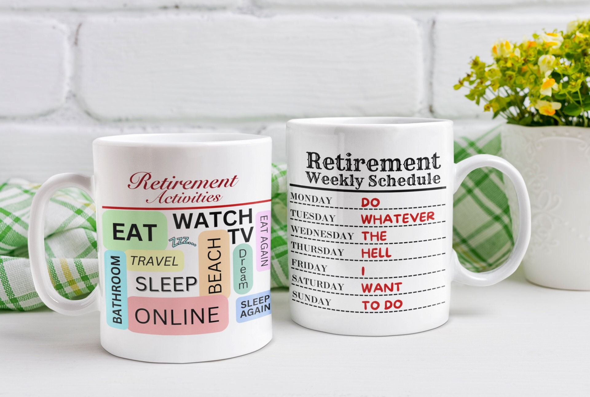 Retirement Weekly Schedule 2, Mug Template Sublimation PNG Digital ...