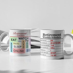 Retirement Weekly Schedule 2, Mug Template Sublimation PNG Digital ...