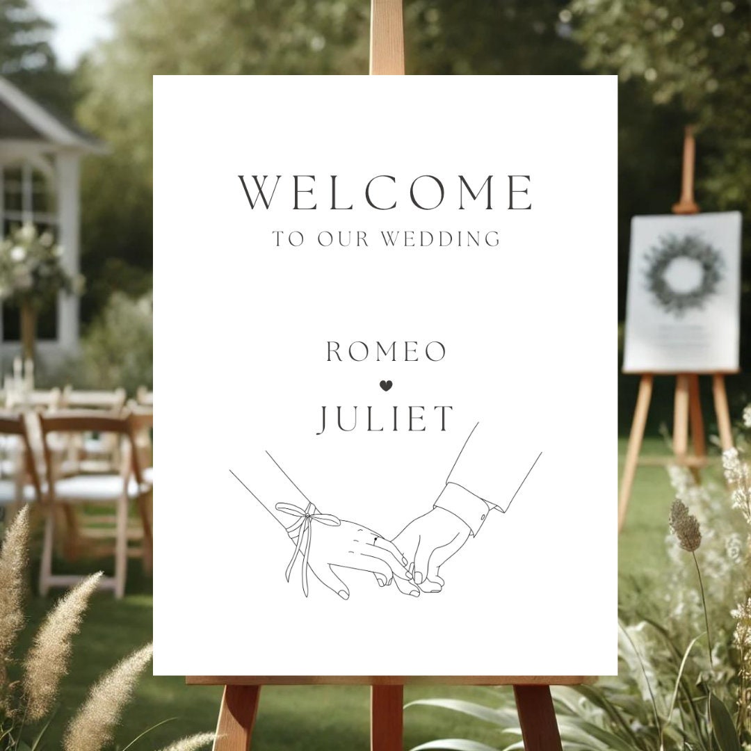 Minimalist Wedding Welcome Sign, Welcome Wedding Sign, Script Wedding ...