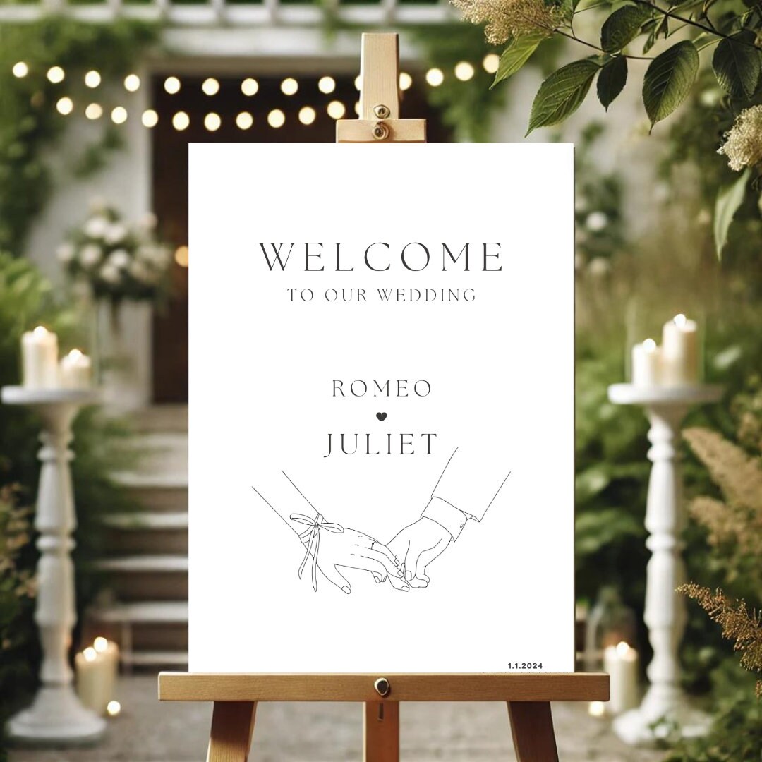 Minimalist Wedding Welcome Sign, Welcome Wedding Sign, Script Wedding ...