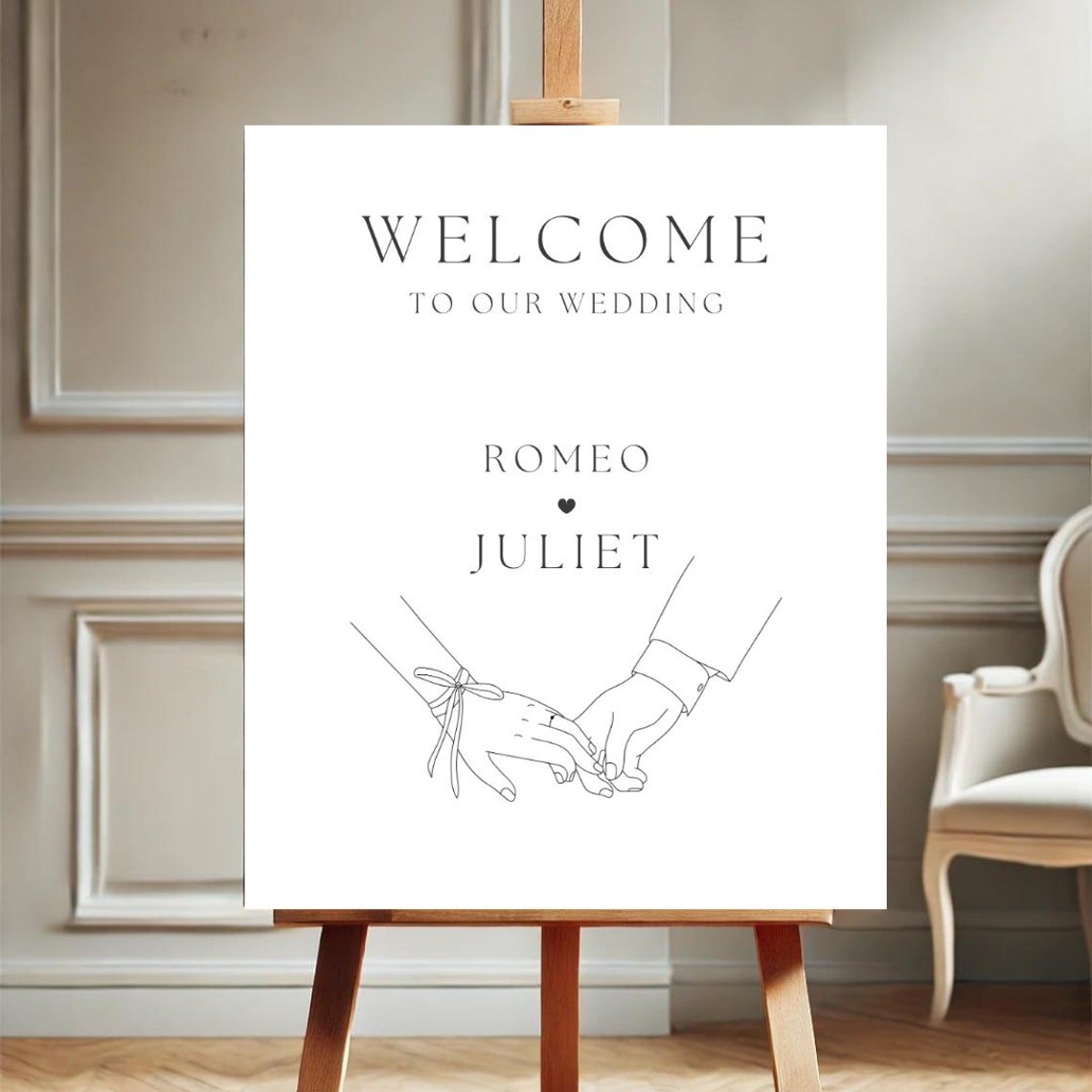 Minimalist Wedding Welcome Sign, Welcome Wedding Sign, Script Wedding ...