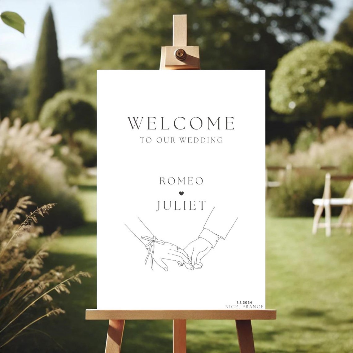Minimalist Wedding Welcome Sign, Welcome Wedding Sign, Script Wedding ...