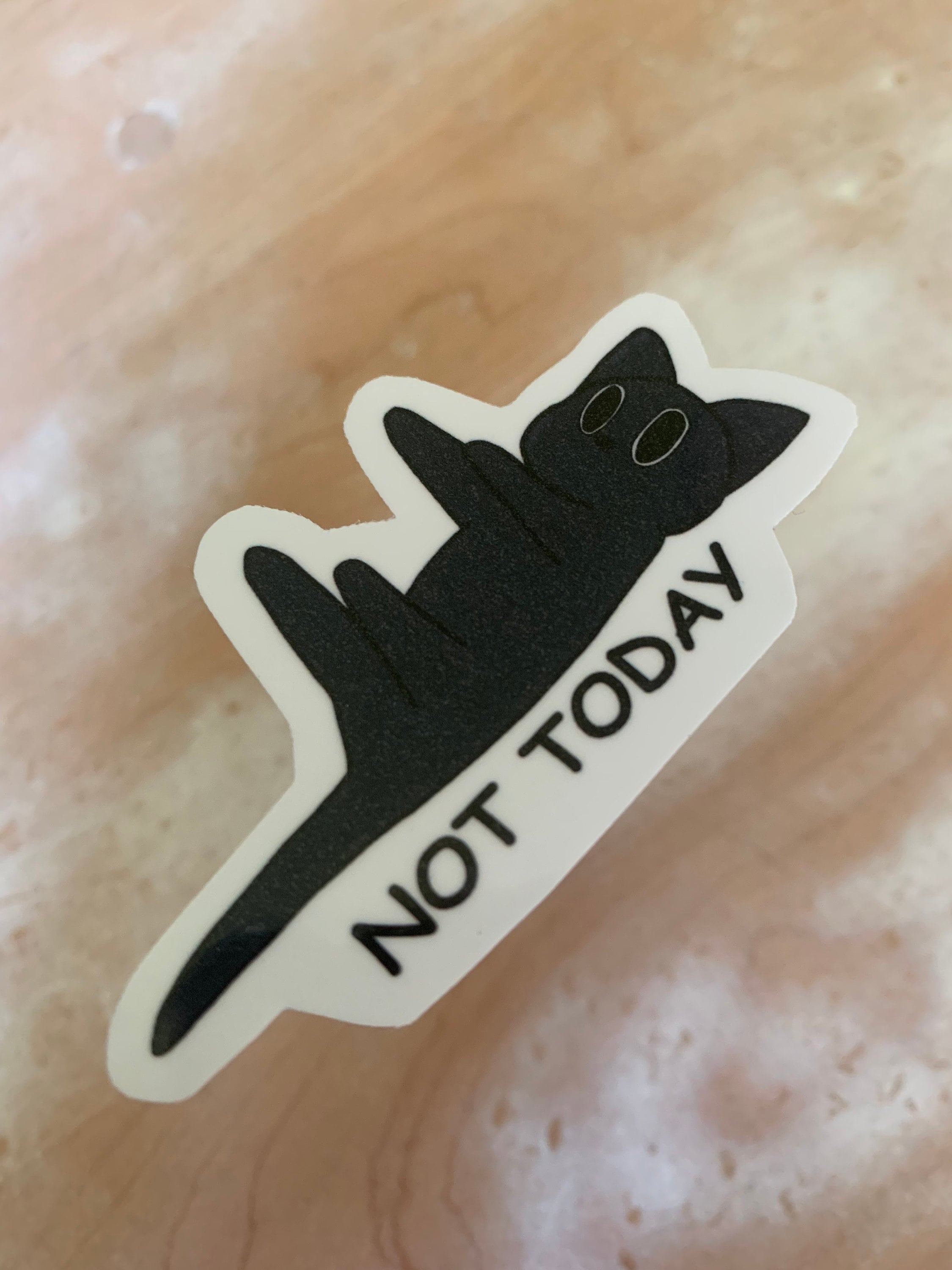 Not Today Cat Sticker - Etsy