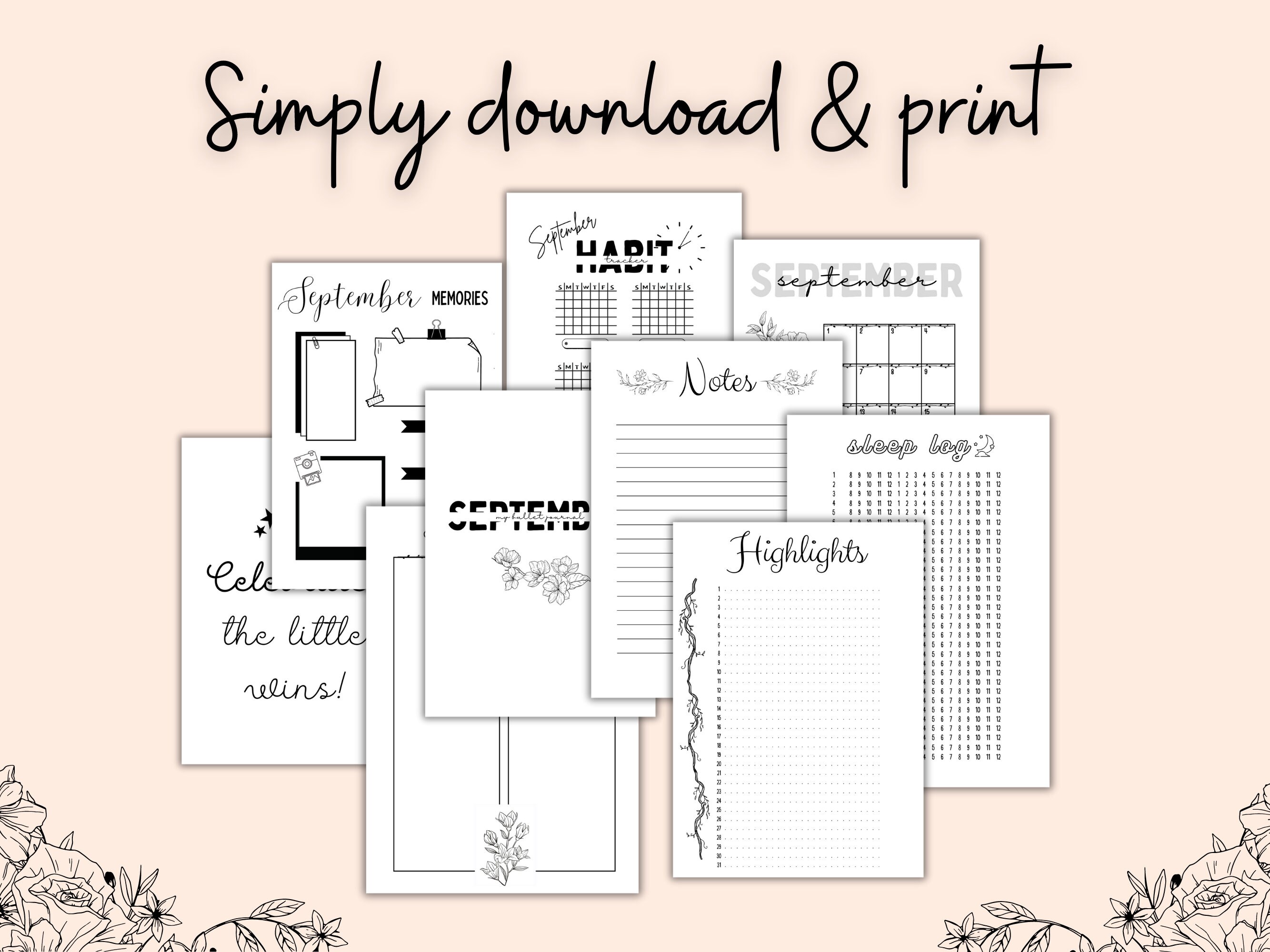 Pre-made Bullet Journal Ready, Set, Print No Fuss No Hassle - Etsy
