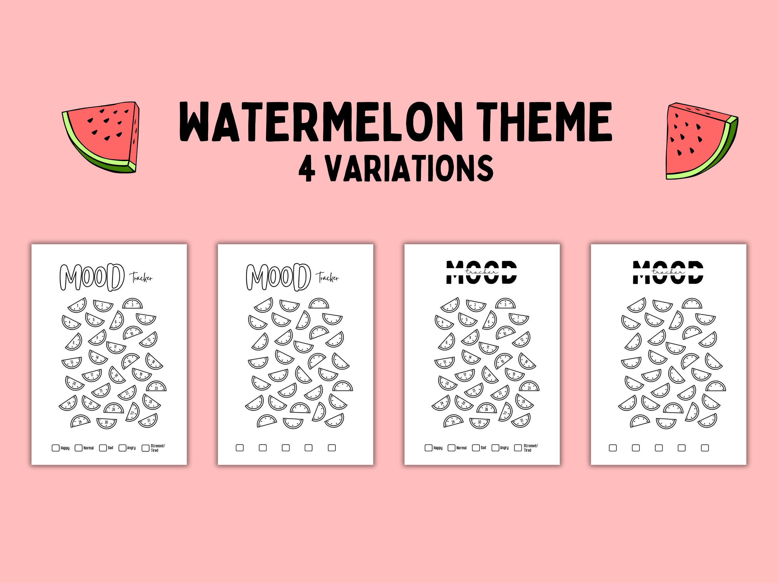 Mood Trackers for Your Bullet Journal - Mega A5 Watermelon, Popsicles ...