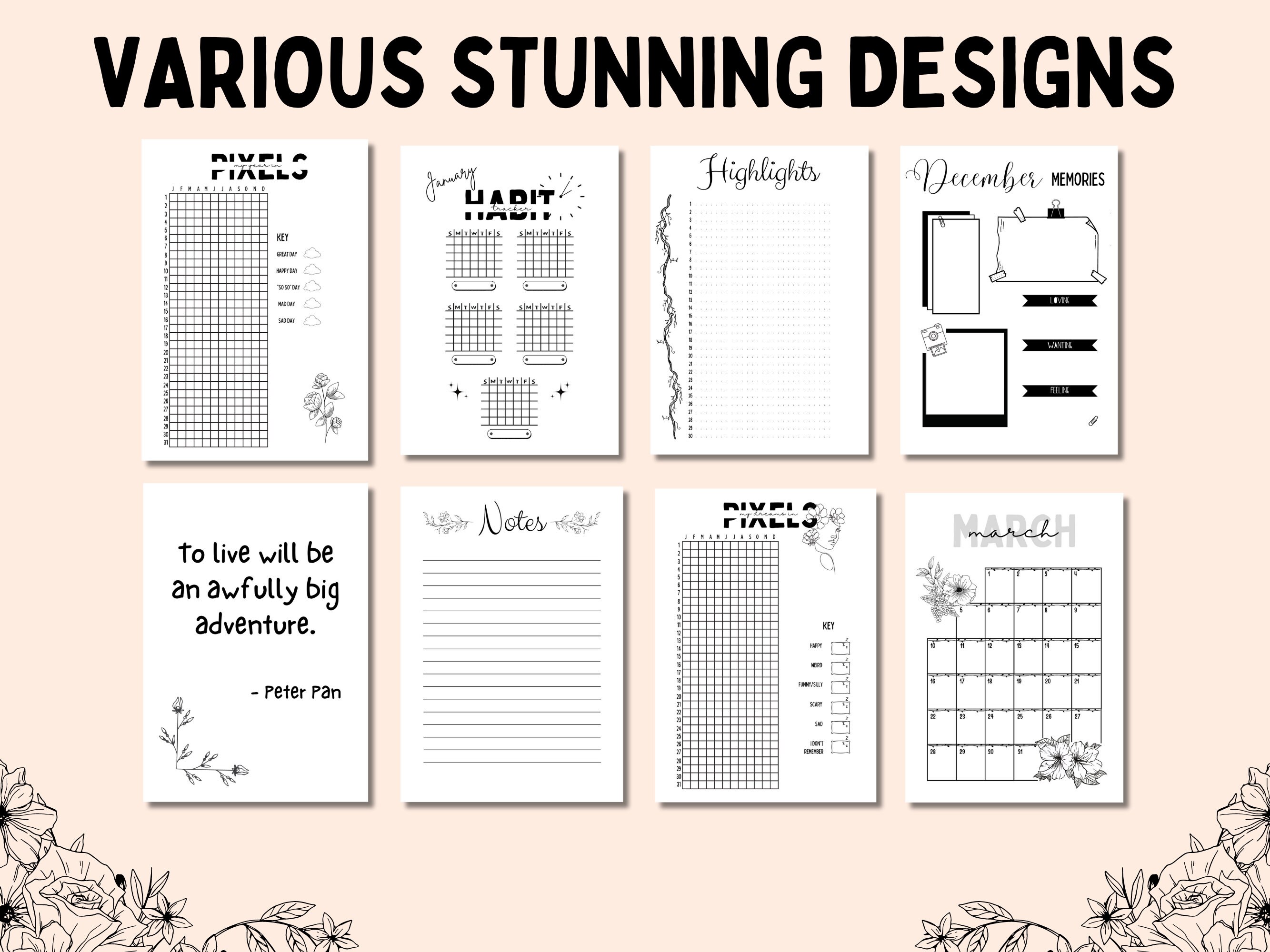 Pre-made Bullet Journal Ready, Set, Print No Fuss No Hassle - Etsy