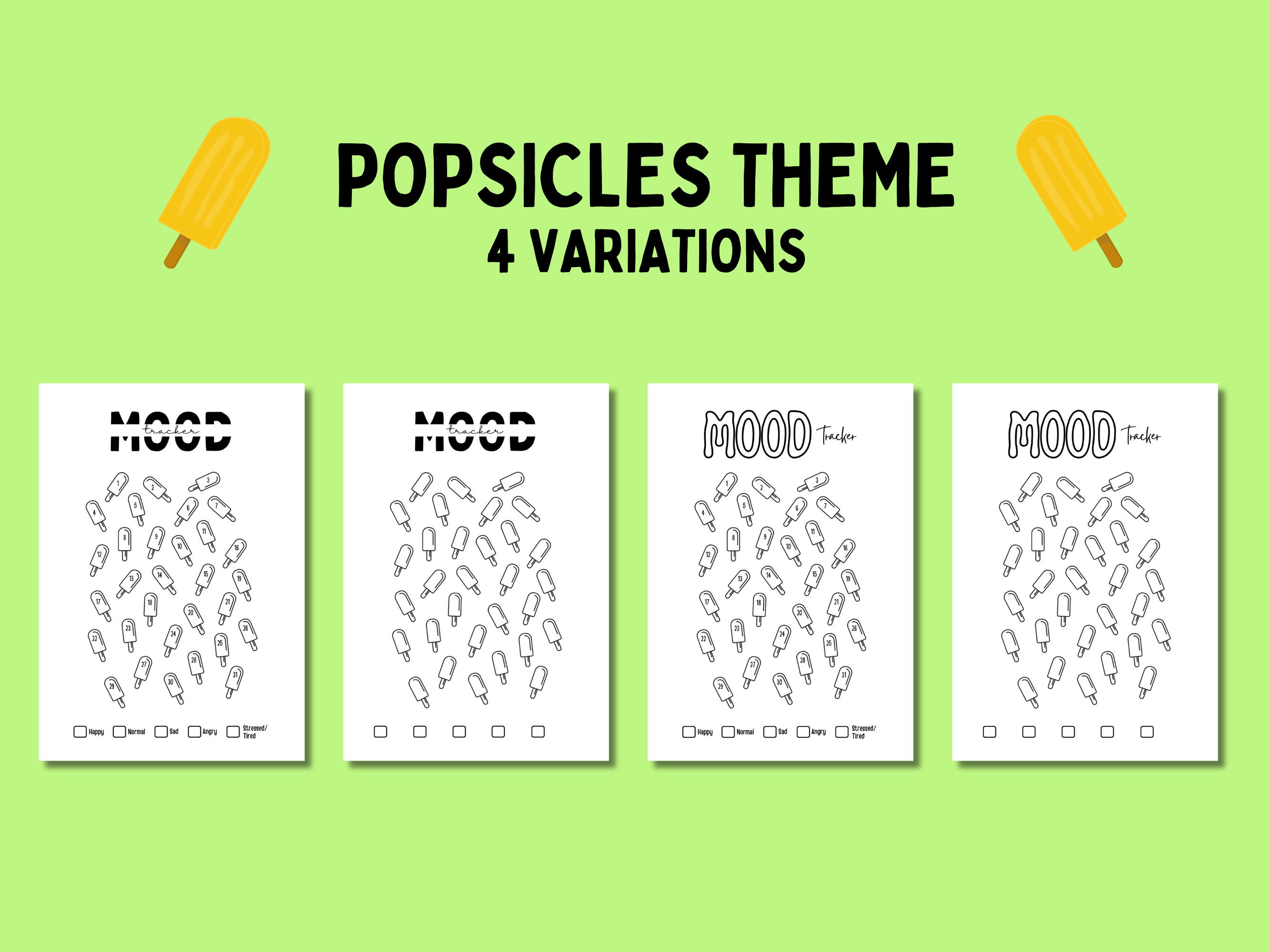 Mood Trackers for Your Bullet Journal - Mega A5 Watermelon, Popsicles ...