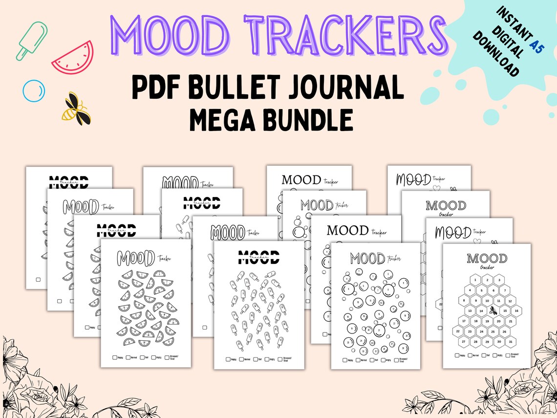 Mood Trackers for Your Bullet Journal Mega A5 Watermelon, Popsicles ...