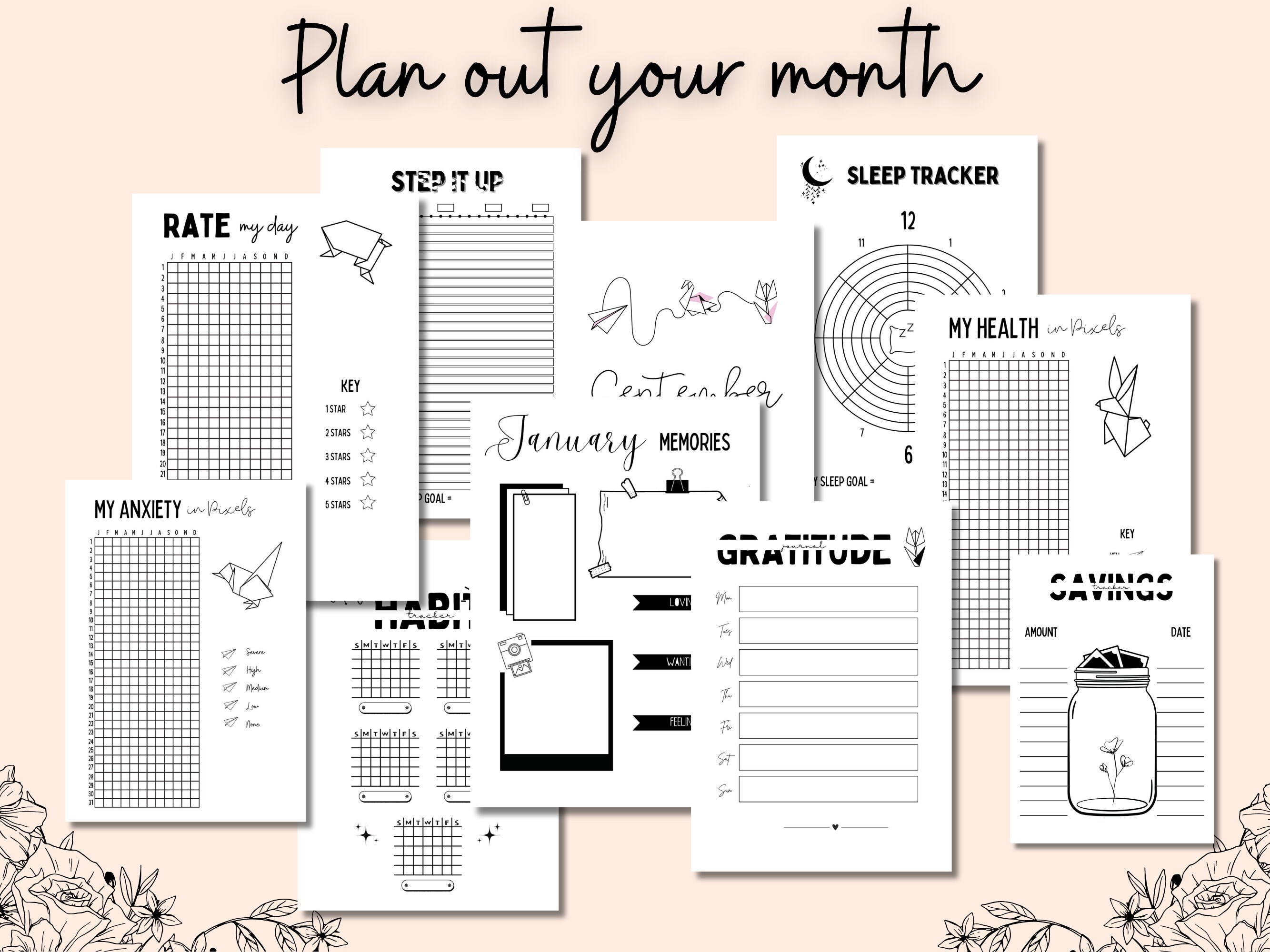 Origami Themed Pre Made Bullet Journal A5 Printables Bundle Elevate ...