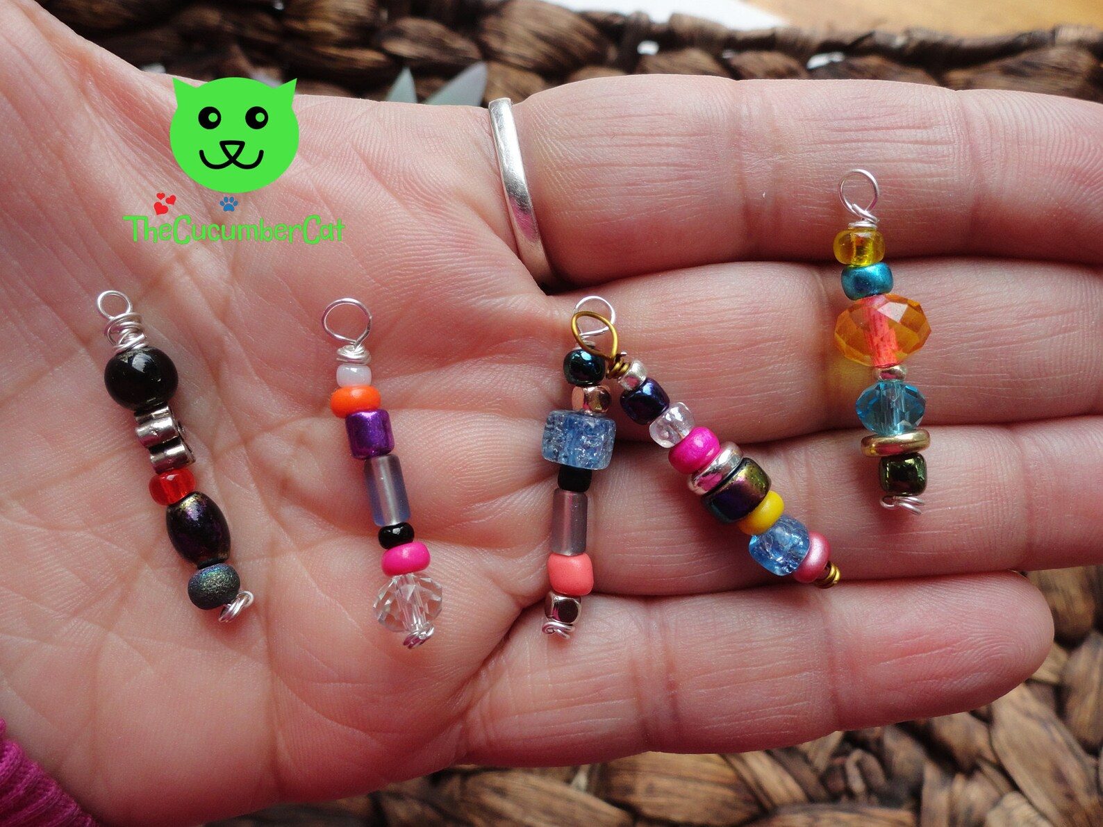 22 Glass Seed Bead Dangles, Beaded Journal Charms, Journal Bling ...