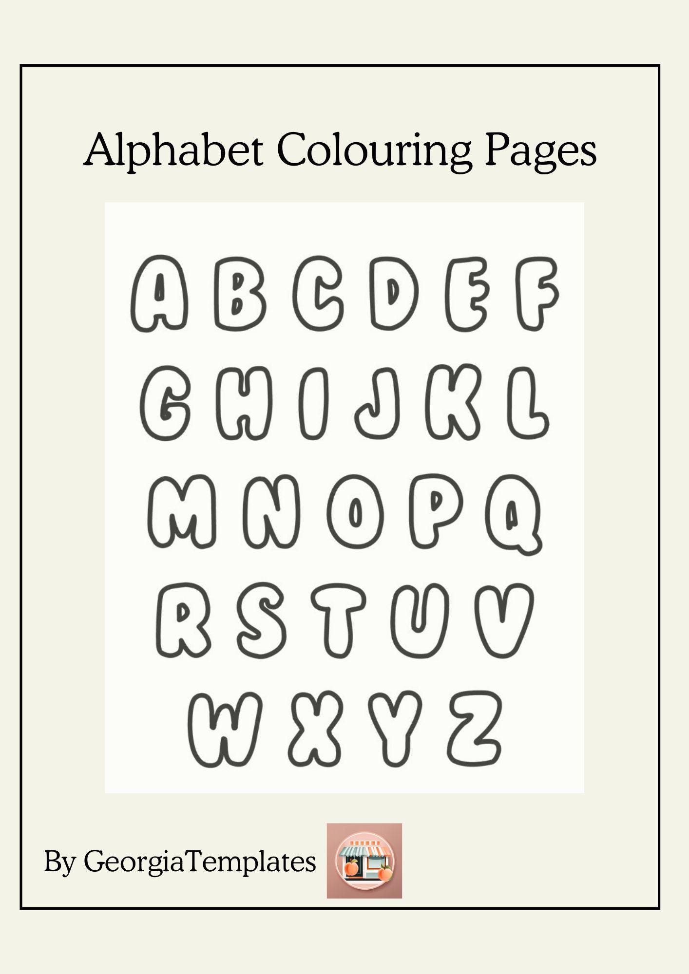 Alphabet Colouring Pages - 26 Letters - Etsy