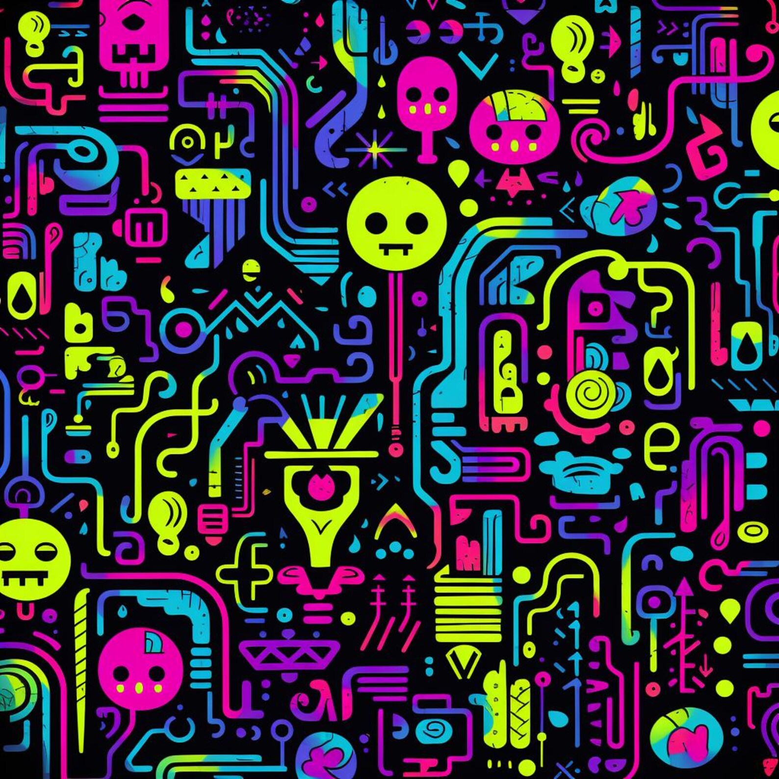 Cyberpunk Neon Patterns - Etsy