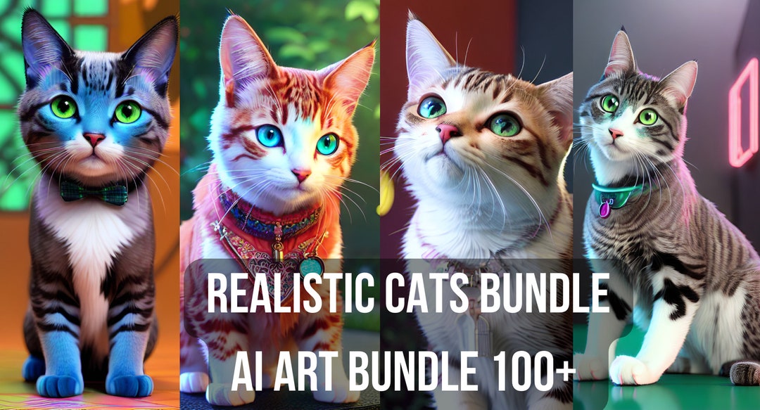 Realistic Cats Bundle AI Art 100 Images - Etsy