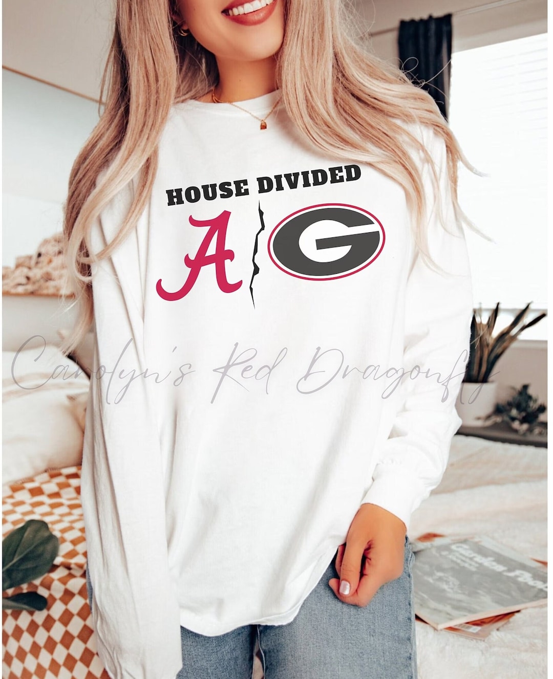 CUSTOMIZED Unisex House Divided Shirt, Comfort Colors, Rivalry Long ...