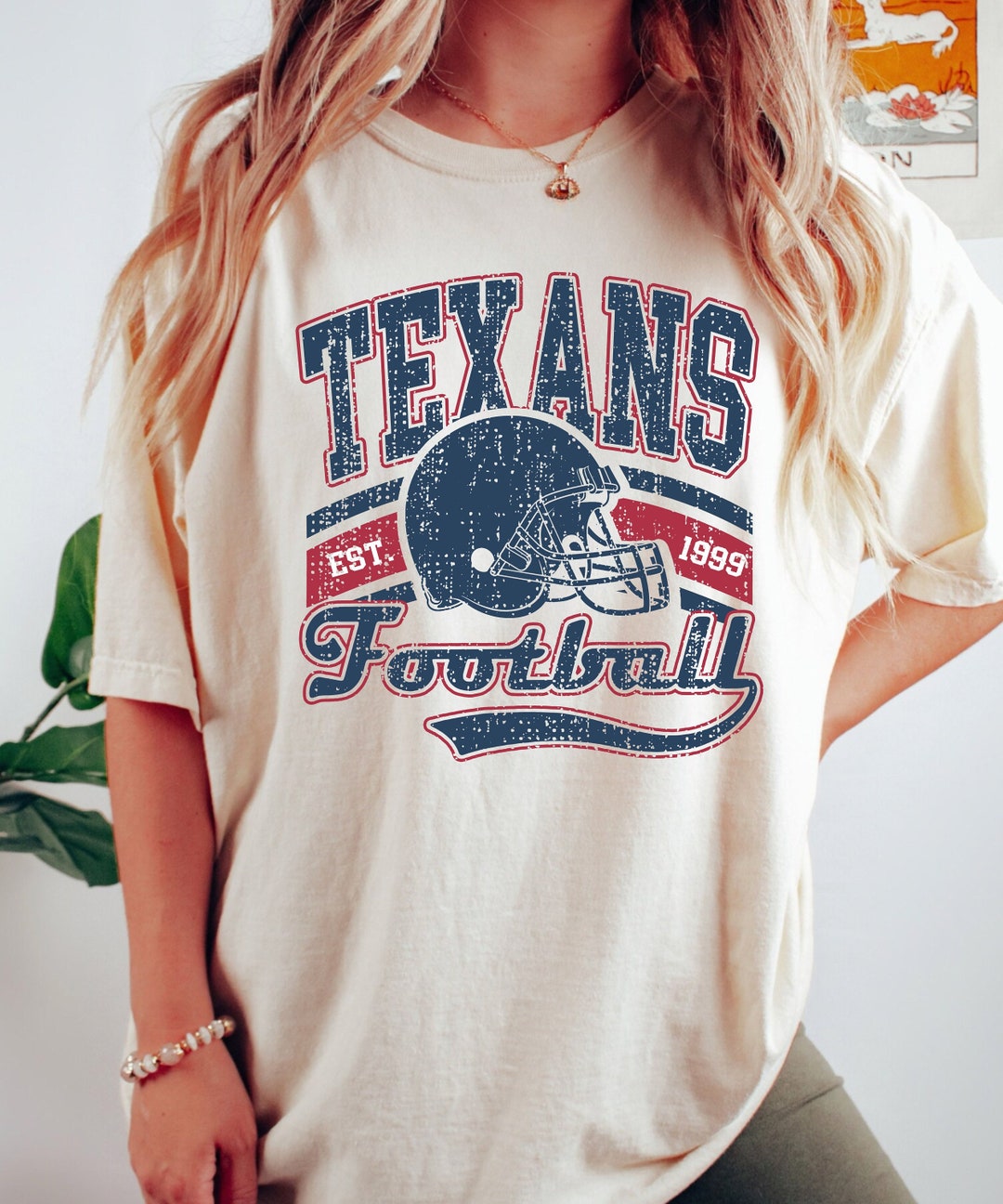 Texans Football, Vintage Comfort Colors Shirt, Bright Colors Retro ...